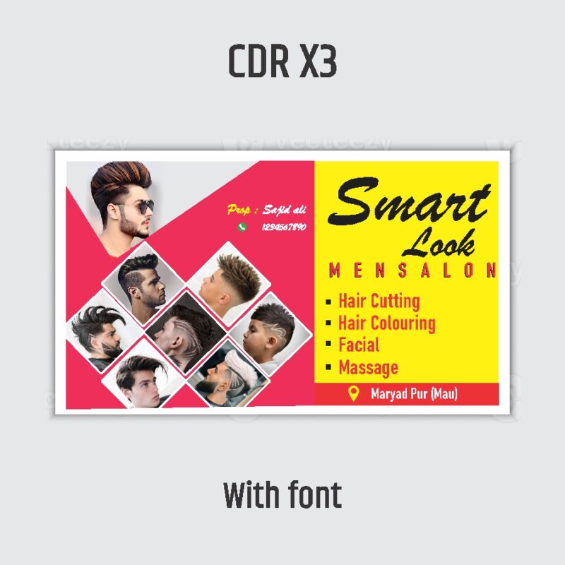 Hair Cutting Salon Flex Board Banner Design cdr - KingPik