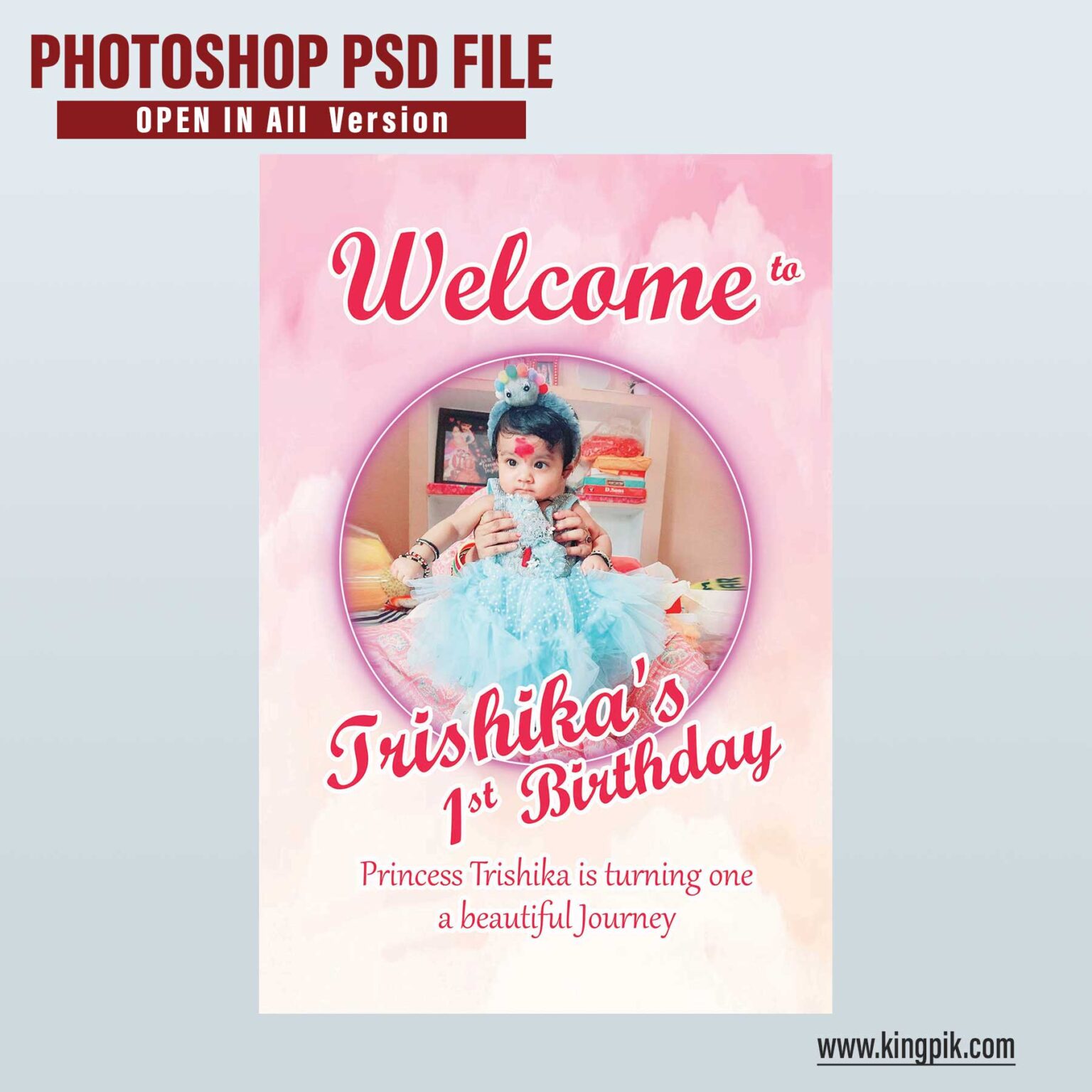 Birthday Welcome Flex Banner Design PSD File - KingPik