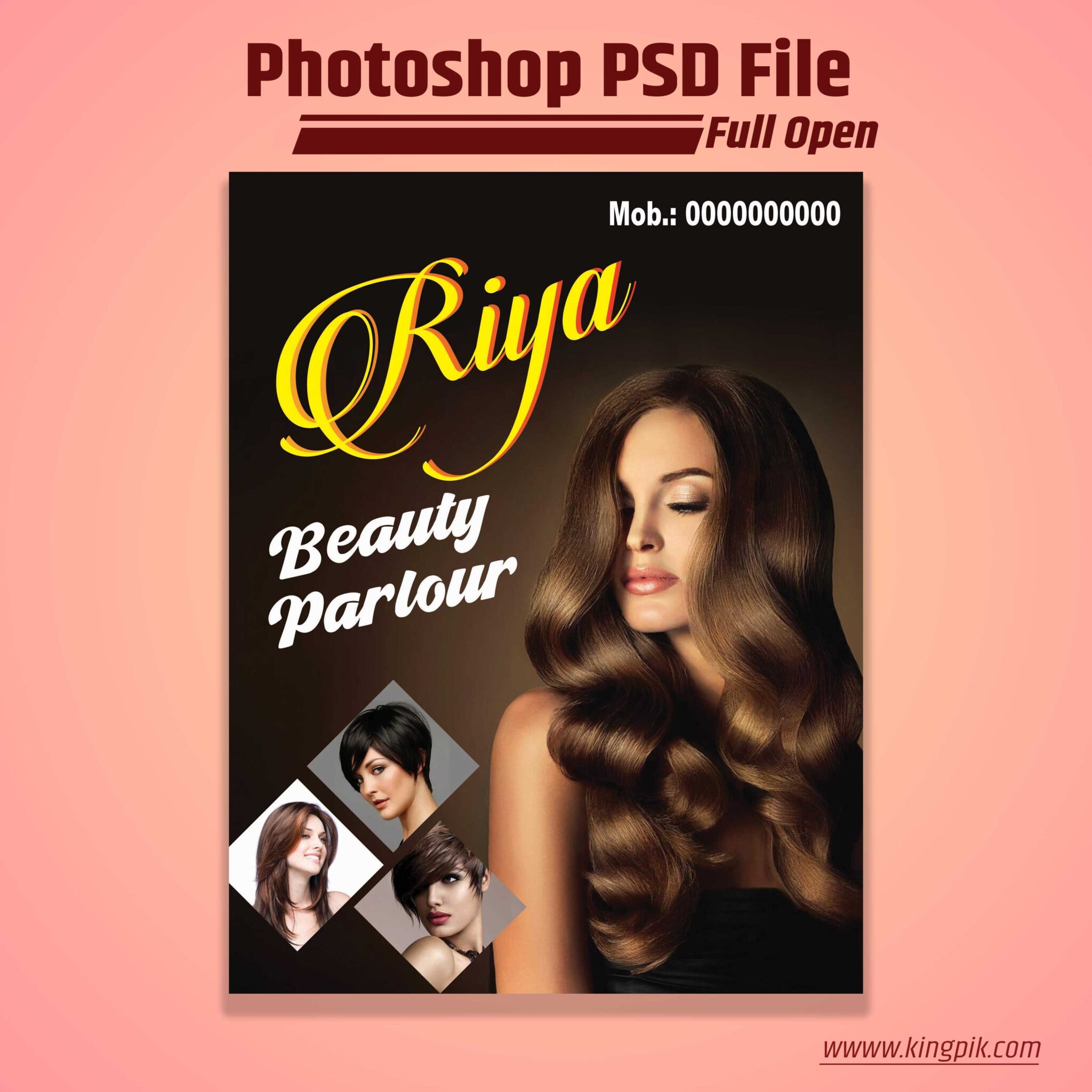 Riya Beauty parlour Poster Design PSD File - KingPik