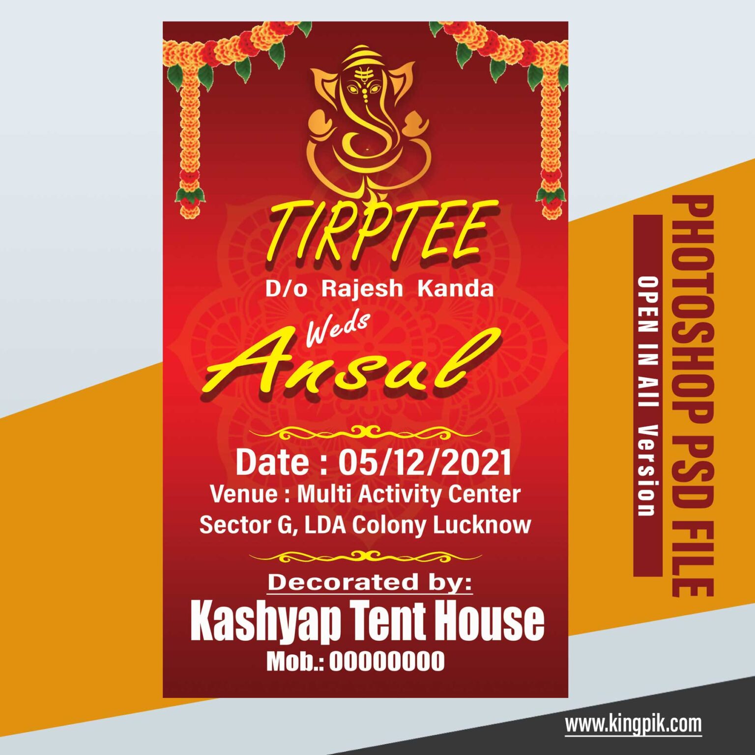 Wedding Welcome Standee banner Design PSD File - KingPik