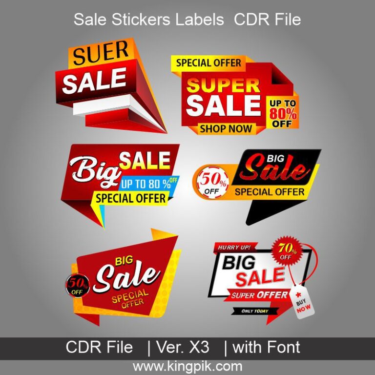 Sale Stickers Labels CDR File - KingPik